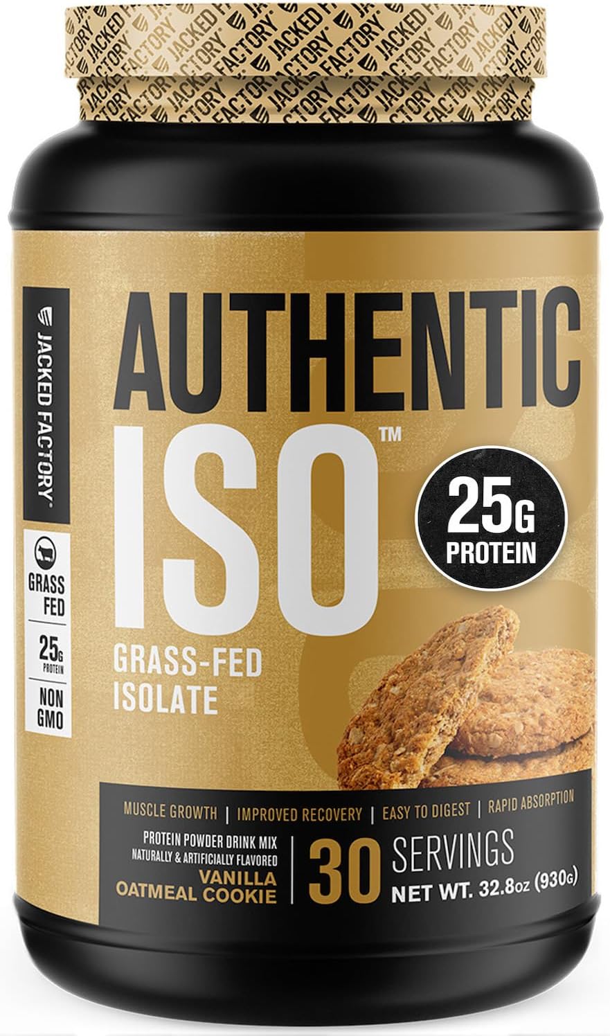 Jacked Factory Authentic Iso - Grass-Fed Whey Protein Isolate 2lb ...