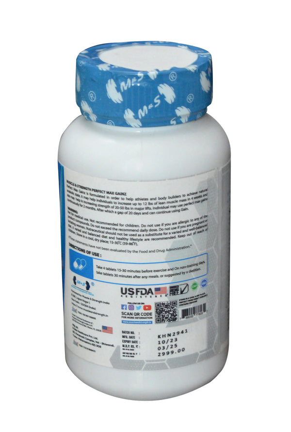 Muscle & Strength India Perfect Max Gainz Tablets | India's Leading ...