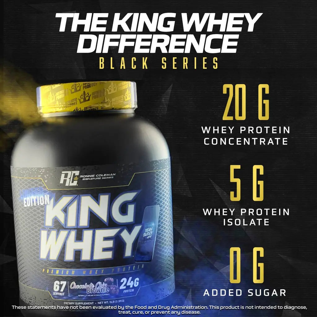 Ronnie Coleman King Whey Premium Protein 5lbs - BLACK Edition - Milk ...
