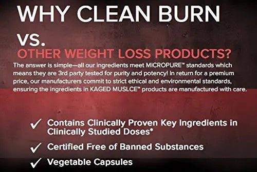 Kaged Muscle Clean Burn 180 Cap - India's Leading Genuine Supplement ...