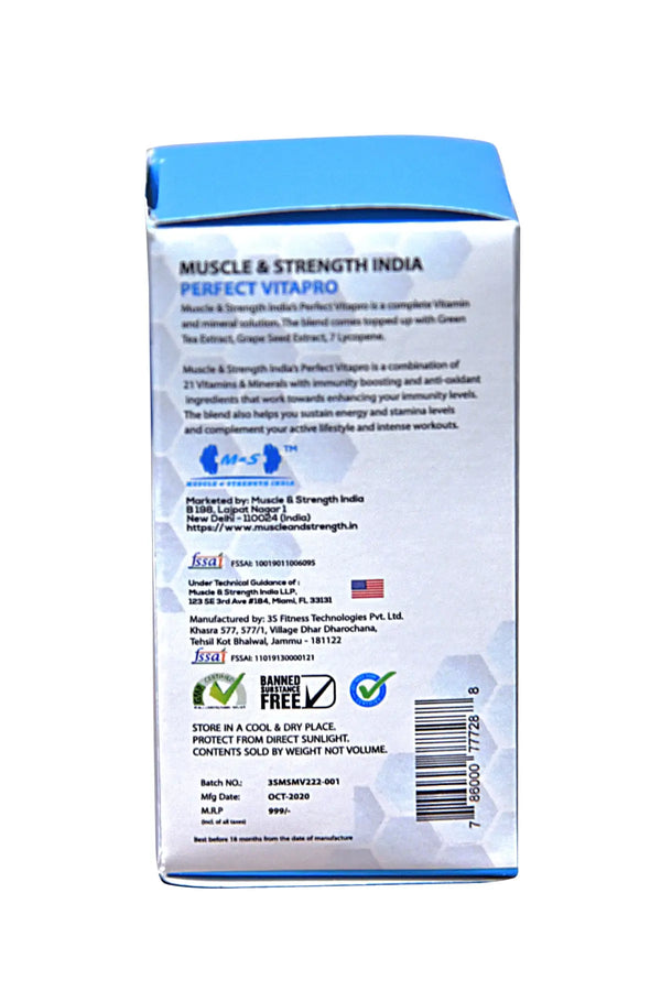 MUSCLE & STRENGTH INDIA PERFECT VITAPRO 60 TABLETS | India's Leading ...